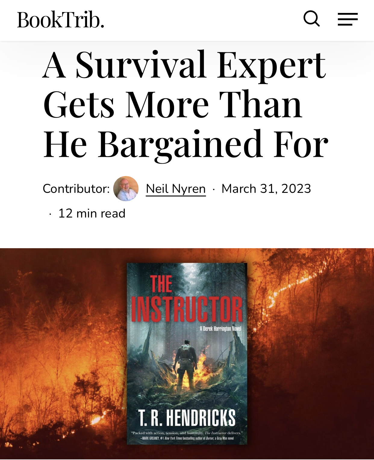 THE INSTRUCTOR featured in BookTrib, The Big Thrill, and Mystery & Suspense Magazine | Tim Hendricks
